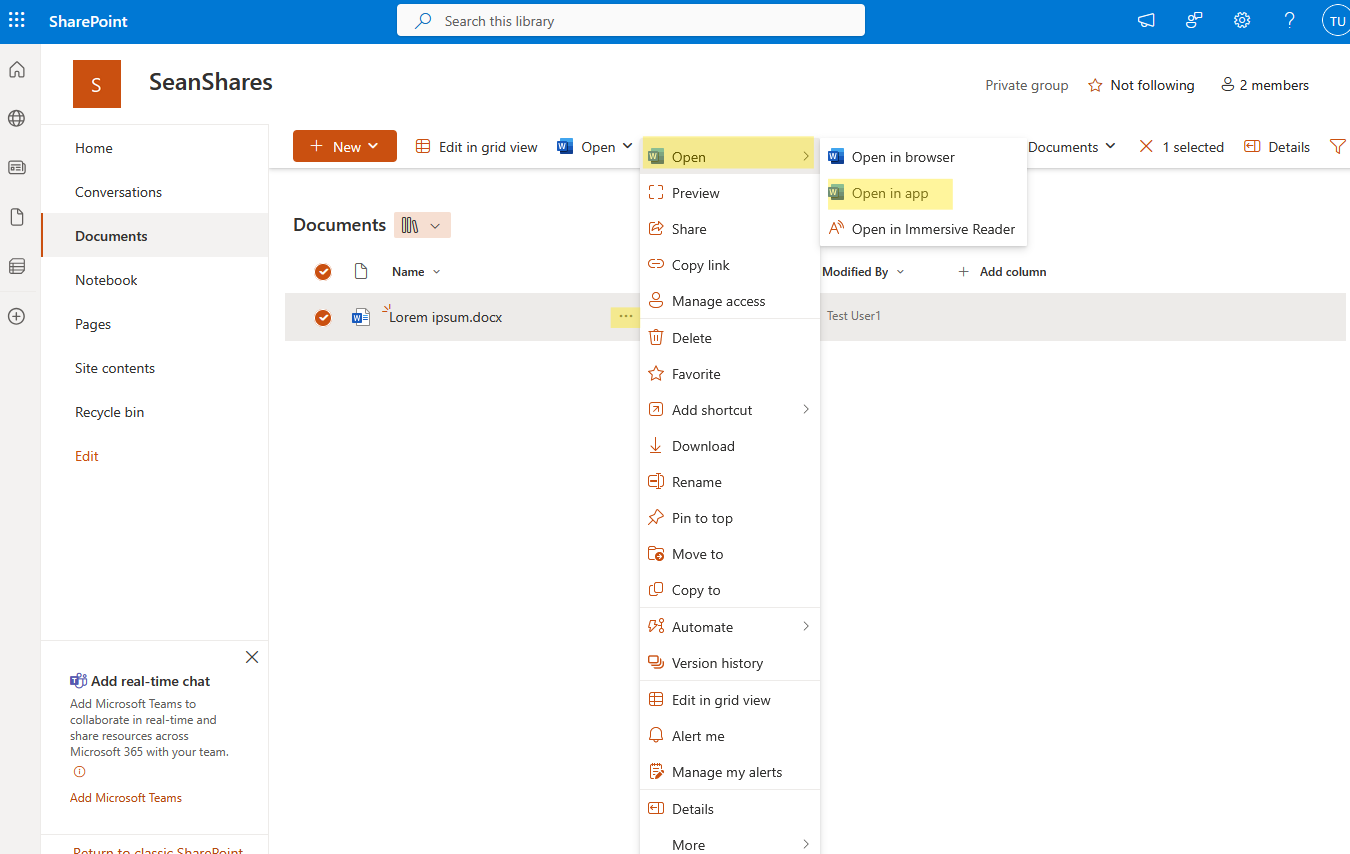 How to Automatically open SharePoint File in Desktop App