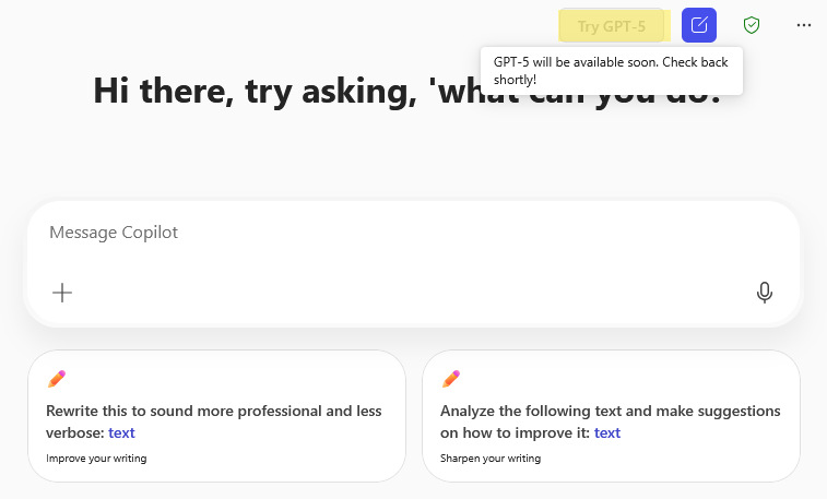 How to use GPT-5 in Microsoft Copilot